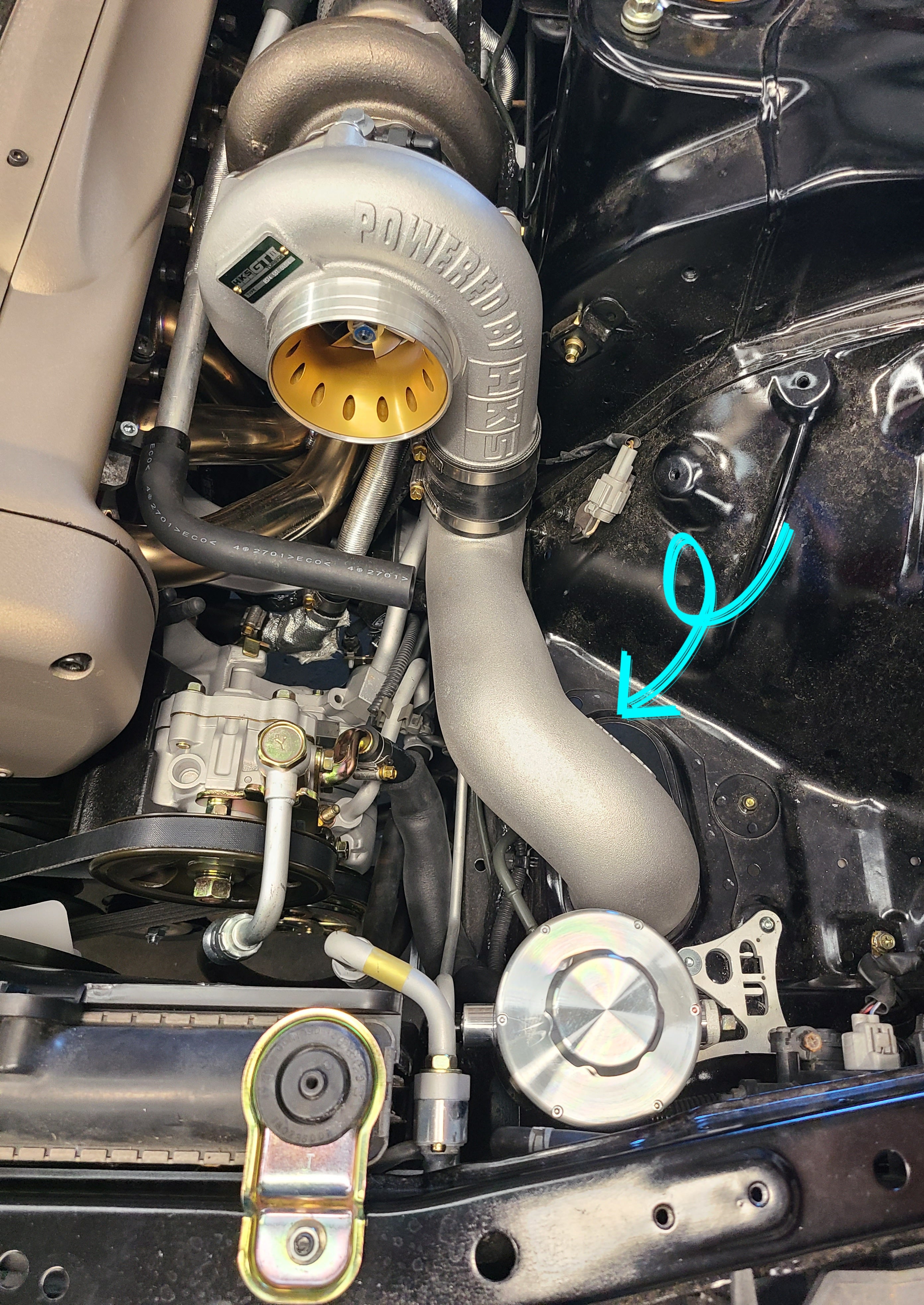 U.P.G. HKS 4R single turbo conversion hotpipe to OEM piping – U.P.garage