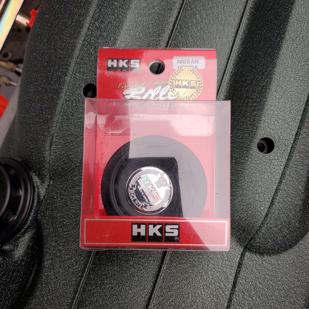 Anodized Black HKS oil cap for RB26 – U.P.garage