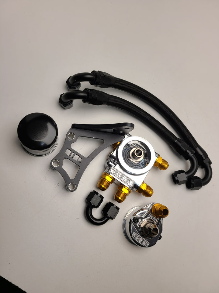 U.P.G Skyline GTR oil filter relocation kit with Greddy oil cooler ada ...