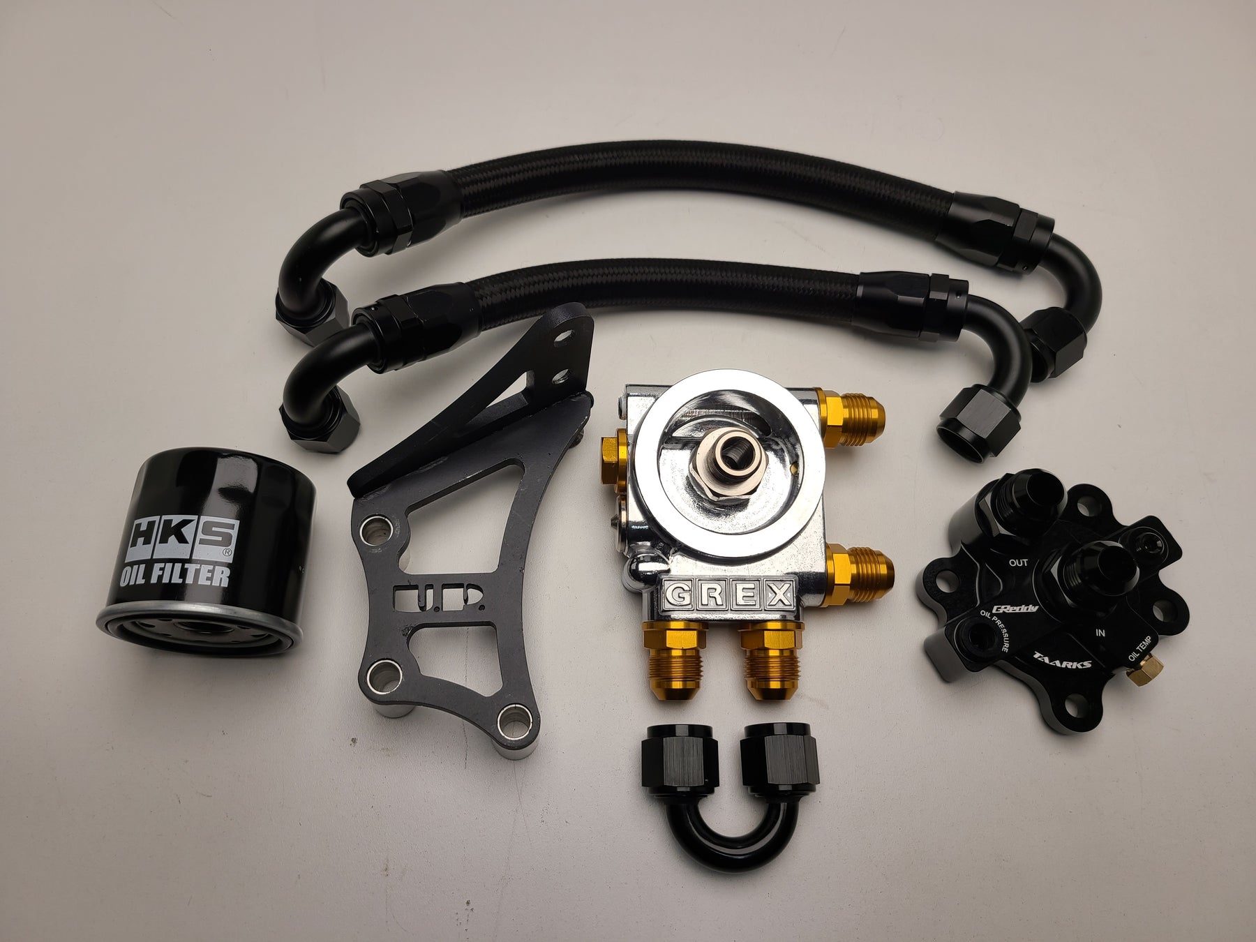 U.P.G Skyline GTR oil filter relocation kit with Greddy oil cooler ada ...