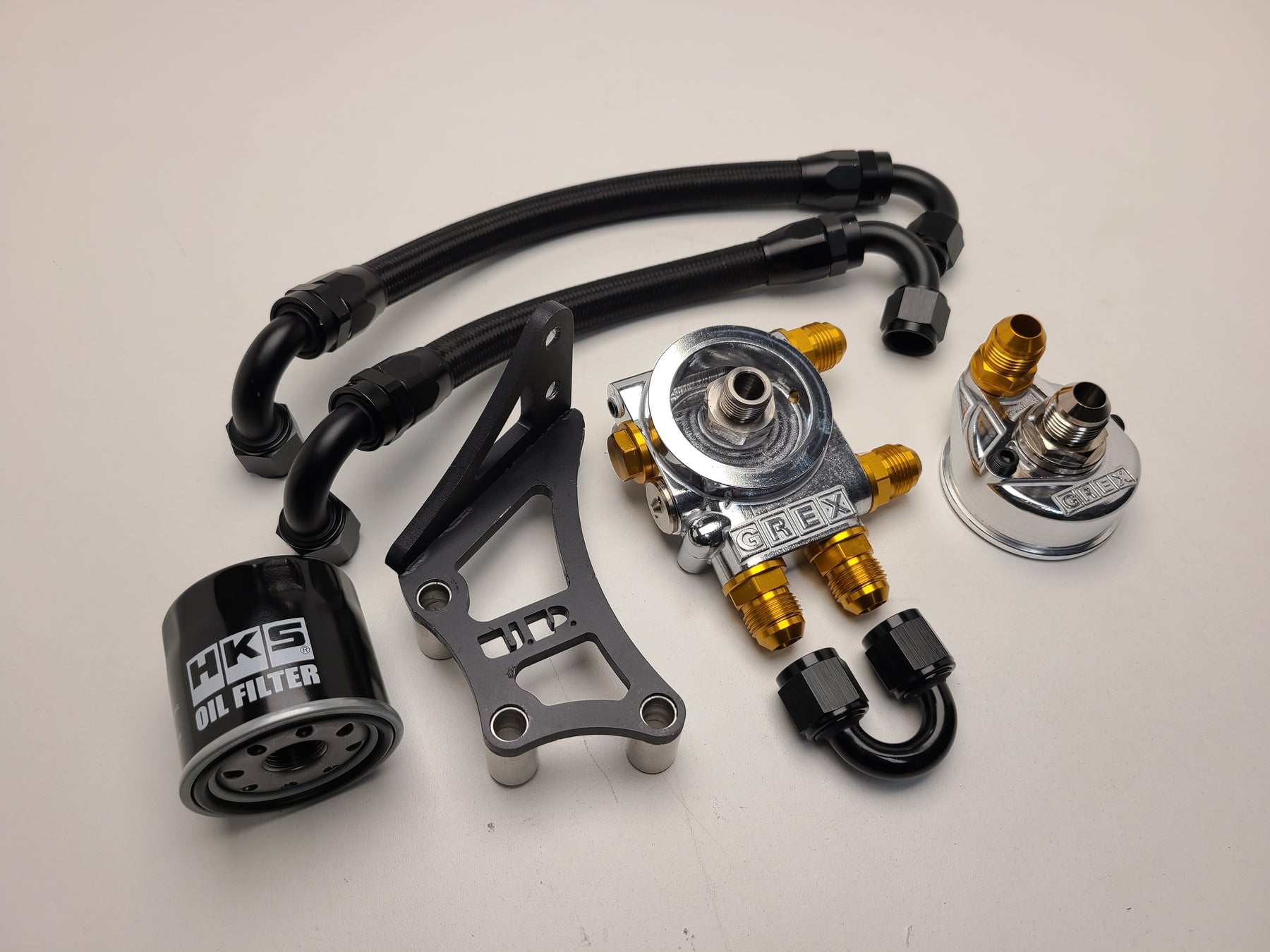 U.P.G Skyline GTR oil filter relocation kit with Greddy oil cooler ada ...