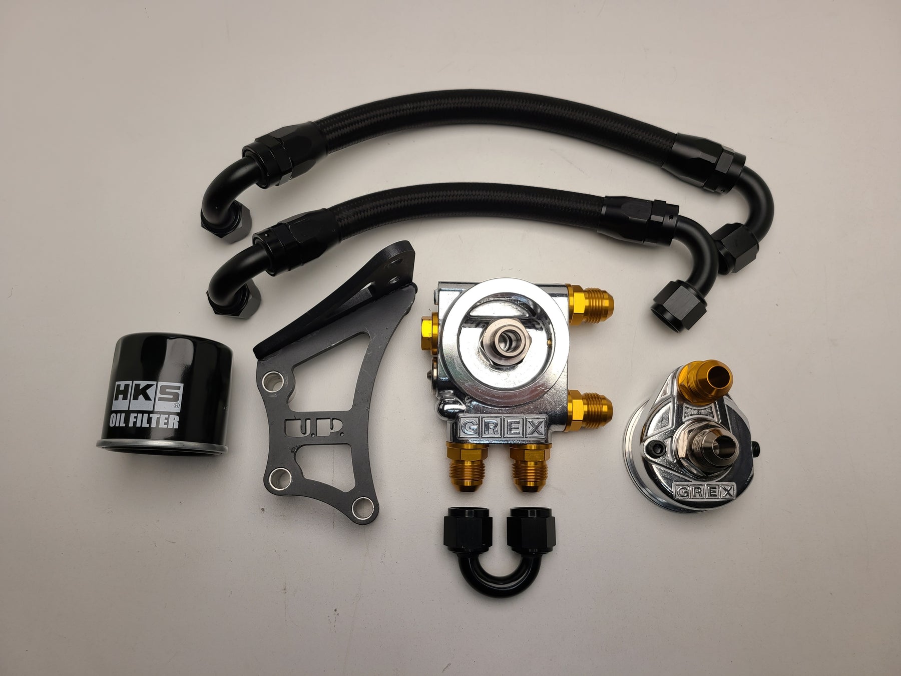 U.P.G Skyline GTR oil filter relocation kit with Greddy oil cooler ada ...