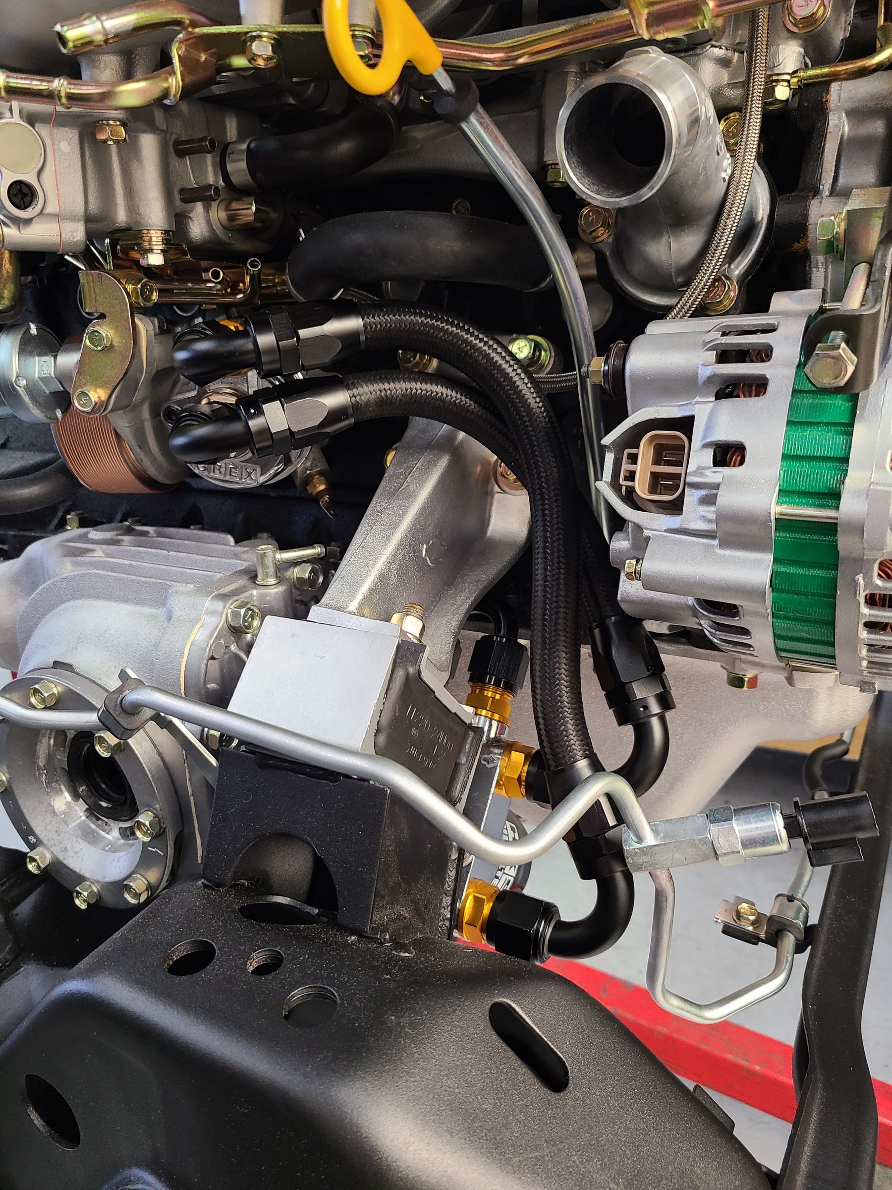 U.P.G Skyline GTR oil filter relocation kit with Greddy oil cooler ada ...